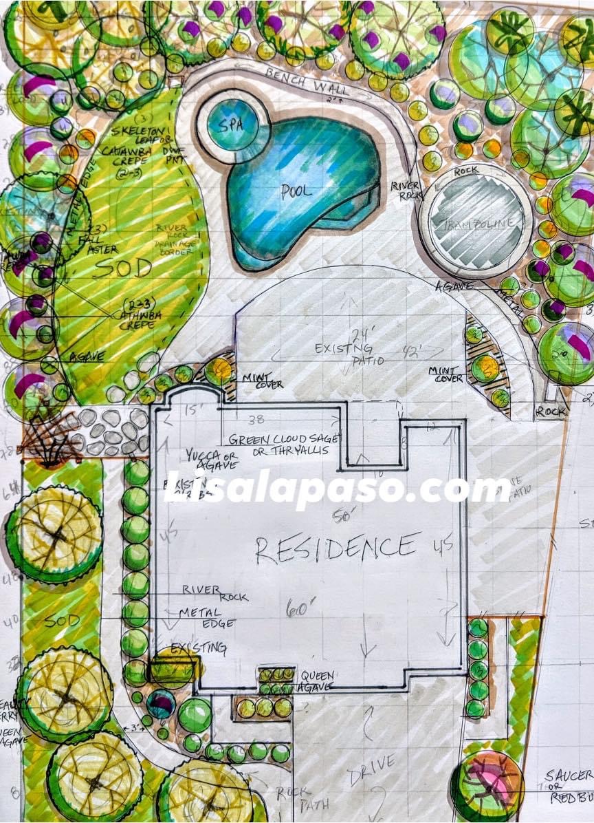 Hand Drawn Landscape Design | Lisa's Landscape & Design